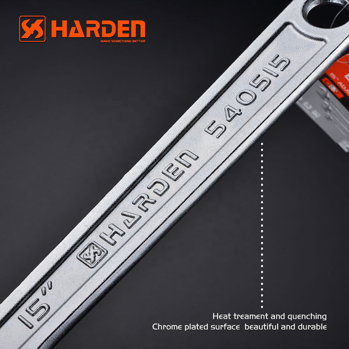 Harden 15"-24" Adjustable Wrench Chrome Vanadium Professional Hand Too ...