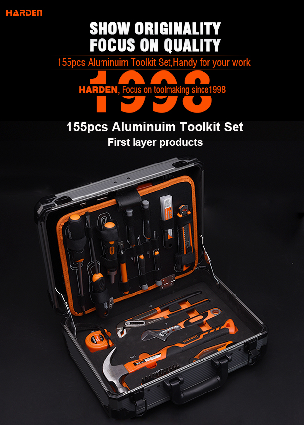 155Pcs Aluminum Toolkit Set with Aluminium Case – Harden Tools Philippines